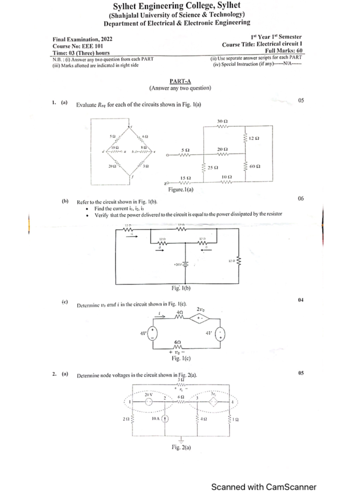 1st year 1st Sem Final Ques. (EEE-7th) - Computer Science - Studocu