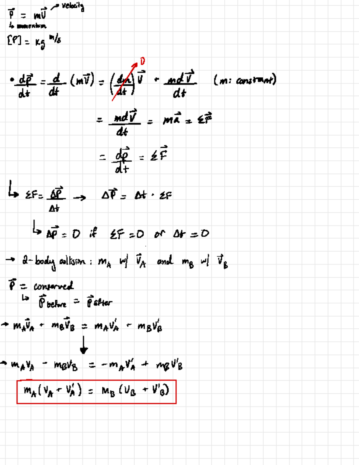 Chap 9 - Linear Momentum - i = mu-velocity momentum [P] = kgm/s · =mics ...