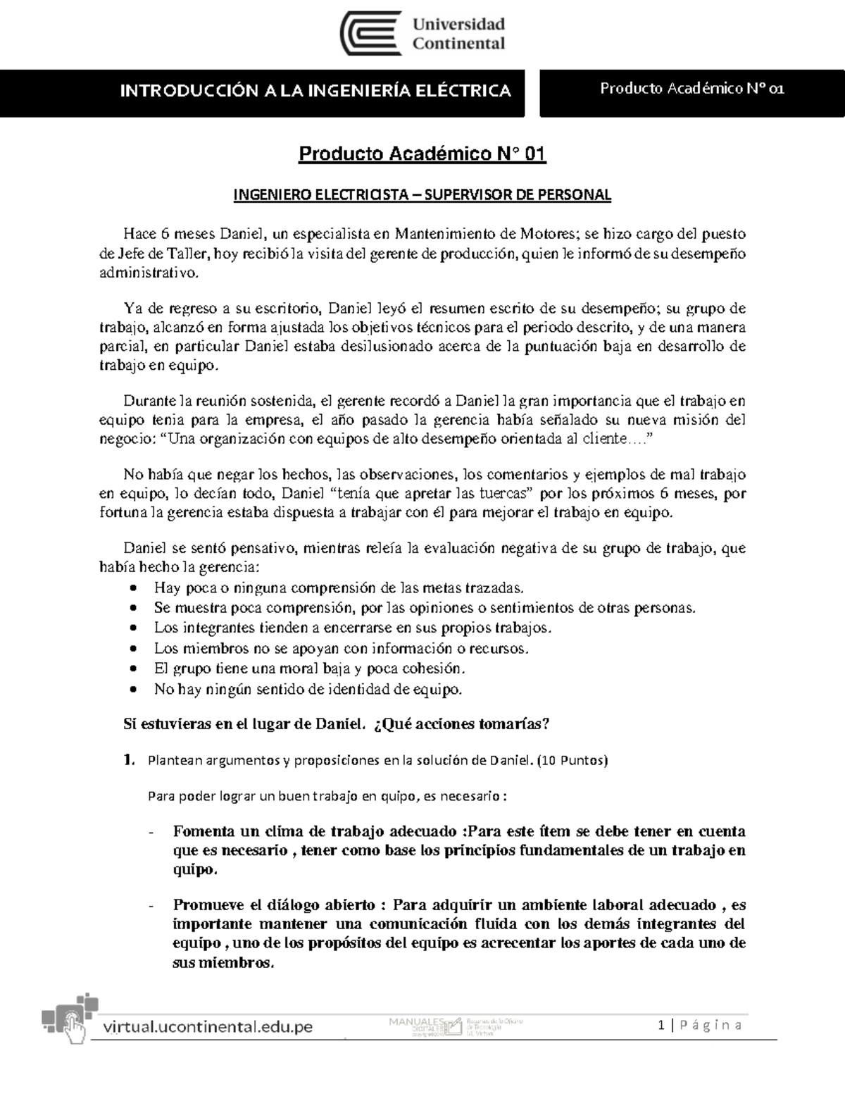 Producto Académico N°01 - Ingenieria Electrica - 1 | P · g i n a INTRODUCCI”N A LA INGENIERÕA EL ...