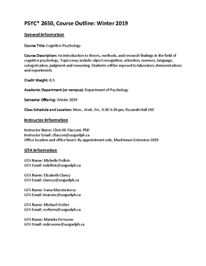 Module 11 assignment 1 - PSW Course - Module 11. Cognitive and Mental ...