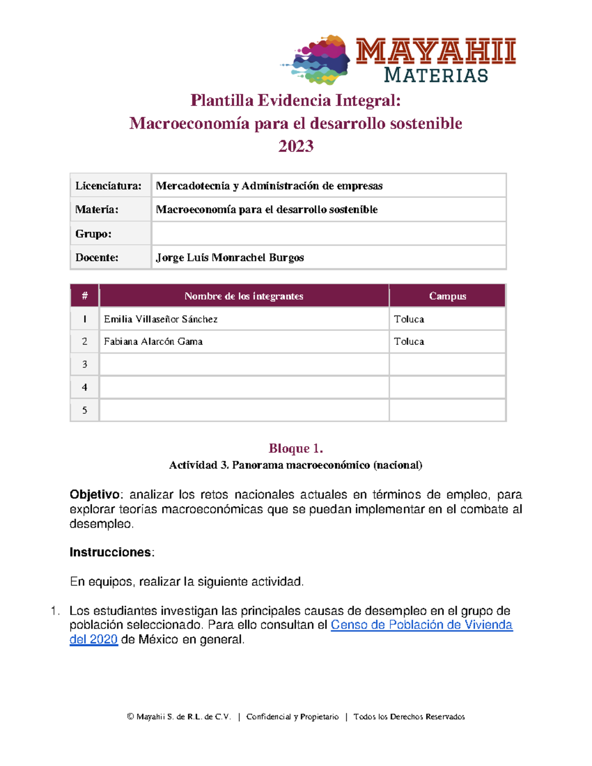 A3 MAC - Bdbdbdbx - Plantilla Evidencia Integral: Macroeconomía para el ...