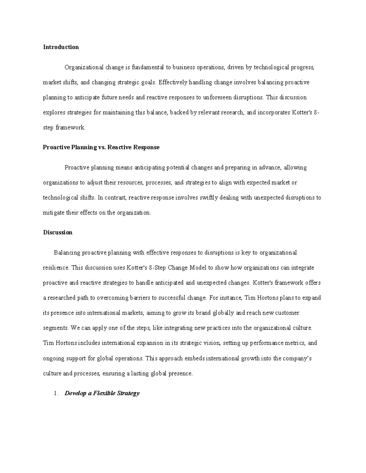 Week5-HRMT Discussion - Introduction Organizational change is fundamental to business operations ...