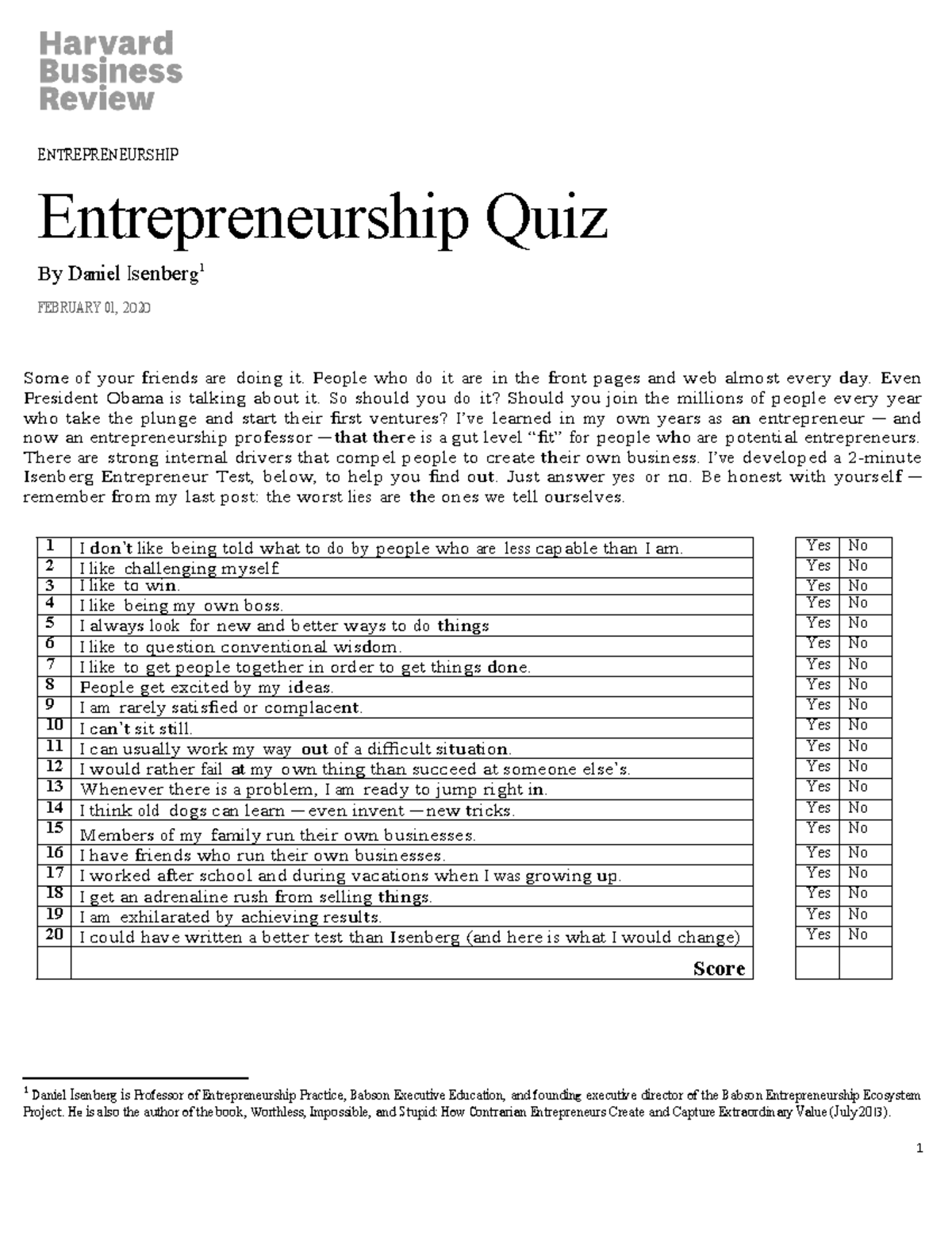 Entrepreneurship+Quiz - ENTREPRENEURSHIP Entrepreneurship Quiz By ...