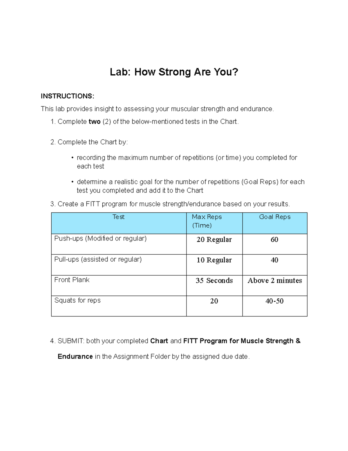 Lab How Strong Are You - assignment - Lab: How Strong Are You ...