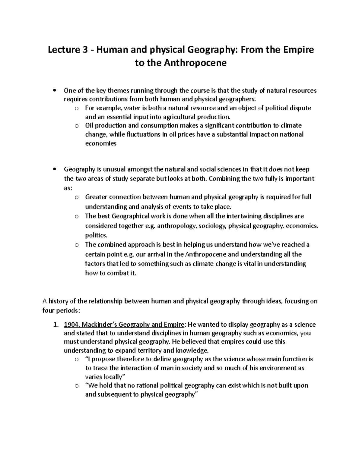 Lecture 3 - Human and physical Geography- From the Empire to the ...