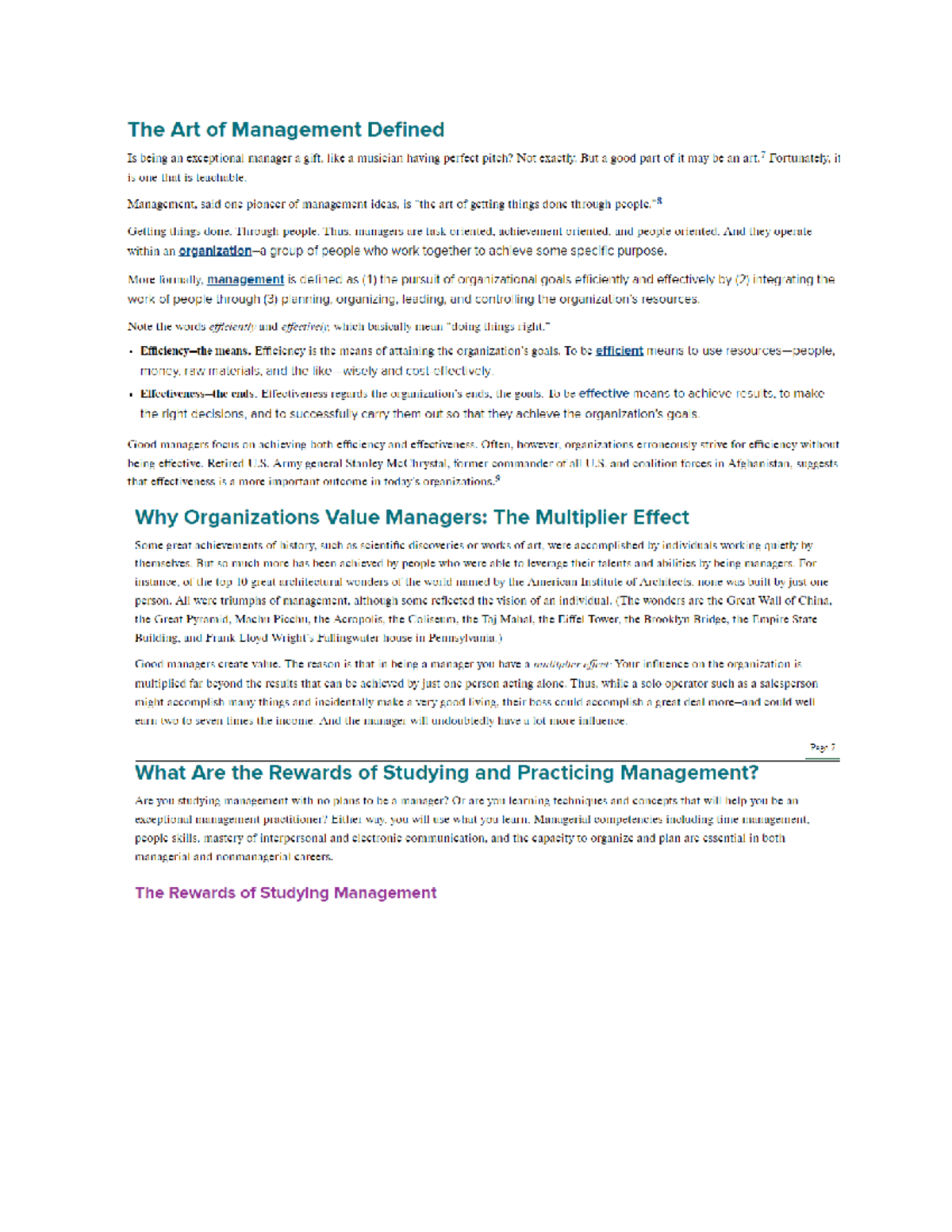 Lesson Book Principle of Management - The Art of Management Defined Is ...