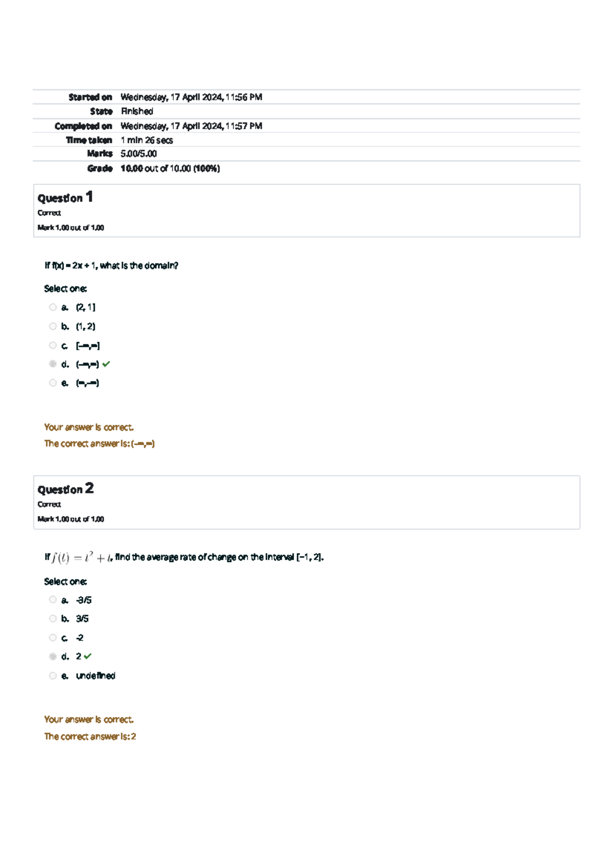 Self Quiz Unit 1 Attempt Review Started On Wednesday 17 April 2024 11 56 Pm State Finished