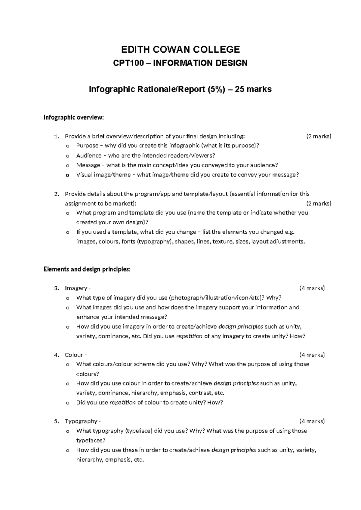 CPT100-Assessment-Infographic Report - EDITH COWAN COLLEGE CPT100 – INFORMATION DESIGN ...