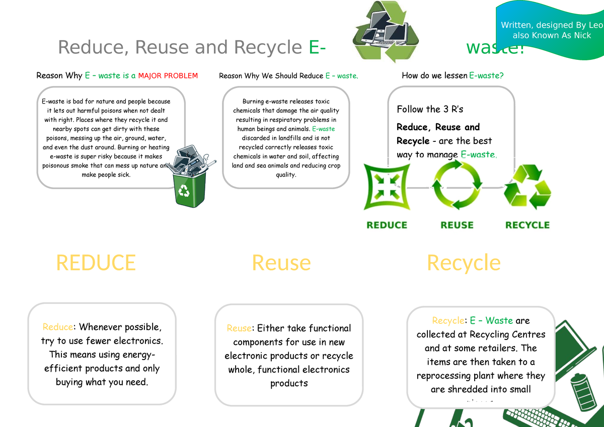 E waste - Reduce, Reuse and Recycle E- waste! Reason Why E – waste is a ...