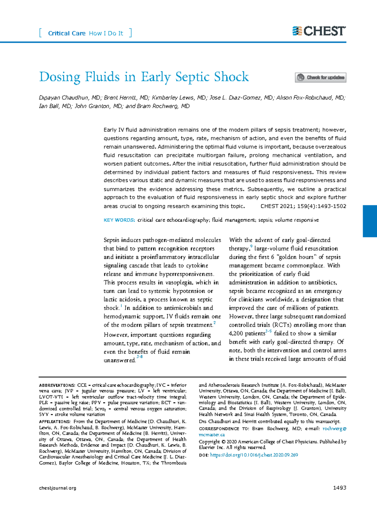 Dosing Fluids in Early Septic Shock - Dosing Fluids in Early Septic ...