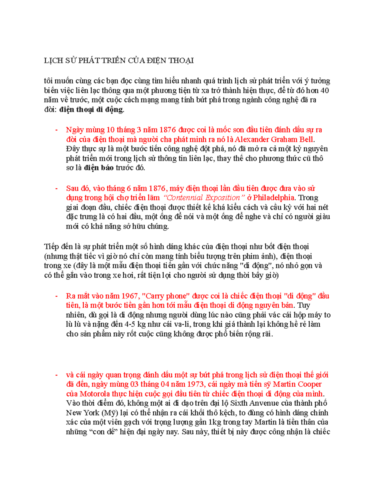 LỊCH SỬ PHÁT TRIỂN CỦA ĐIỆN THOẠI - LỊCH SỬ PHÁT TRIỂN CỦA ĐIỆN THOẠI ...
