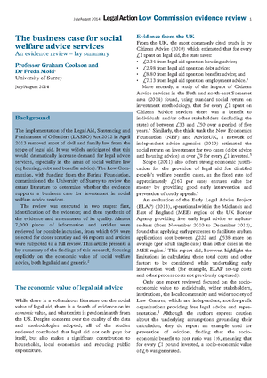Case study for welfare - P a g e | 1 case study for welfare Factors ...