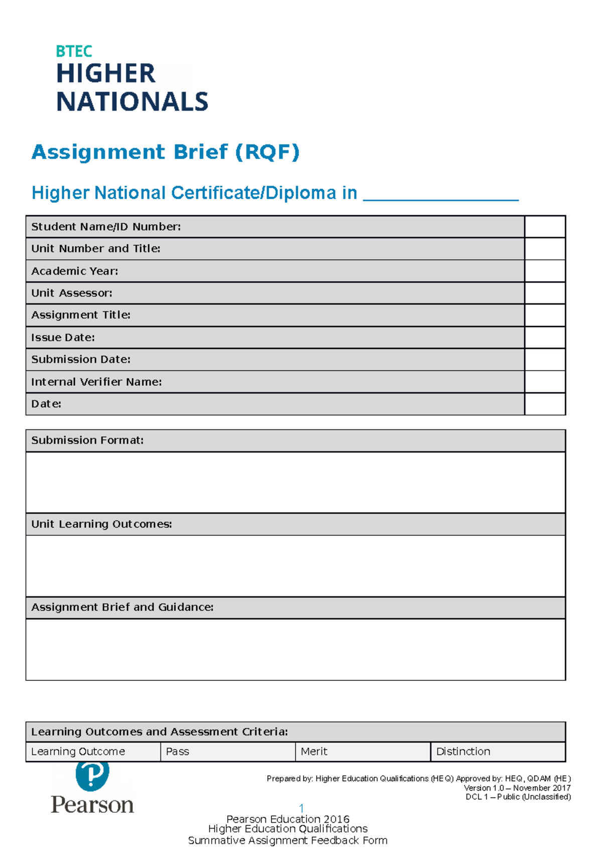 Assessment-brief-template - Assignment Brief (RQF) Higher National ...