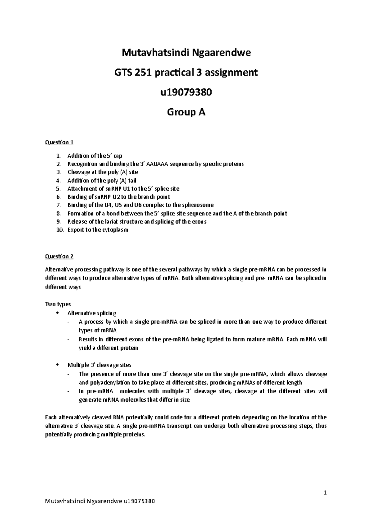 GTS 251 Practical 3 assessment - Mutavhatsindi Ngaarendwe GTS 251 ...