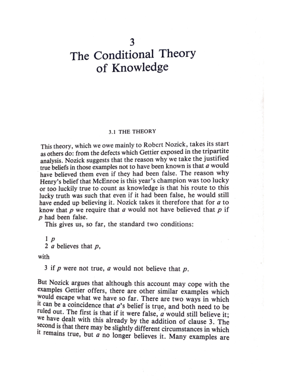 Conditional theory - Lecture notes 3 - 3 The Conditional Theory of ...