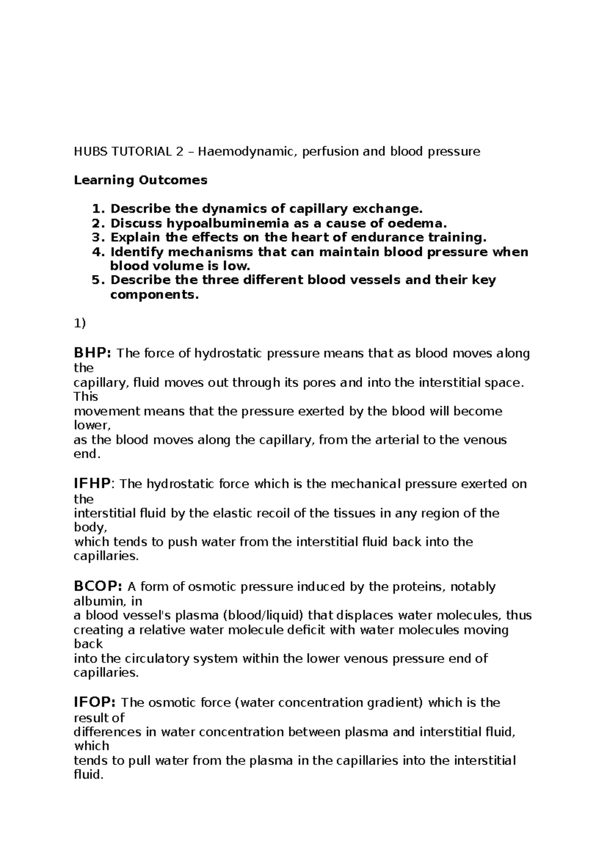 HUBS Tutorial 2 - HUBS TUTORIAL 2 – Haemodynamic, perfusion and blood ...