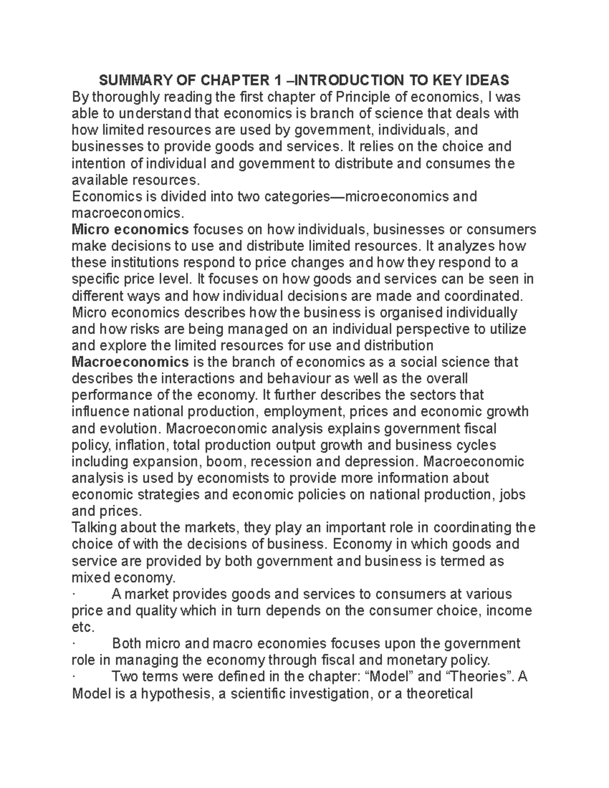 Summary OF Chapter 1 - SUMMARIES - MBAF 504 - UCW - Studocu