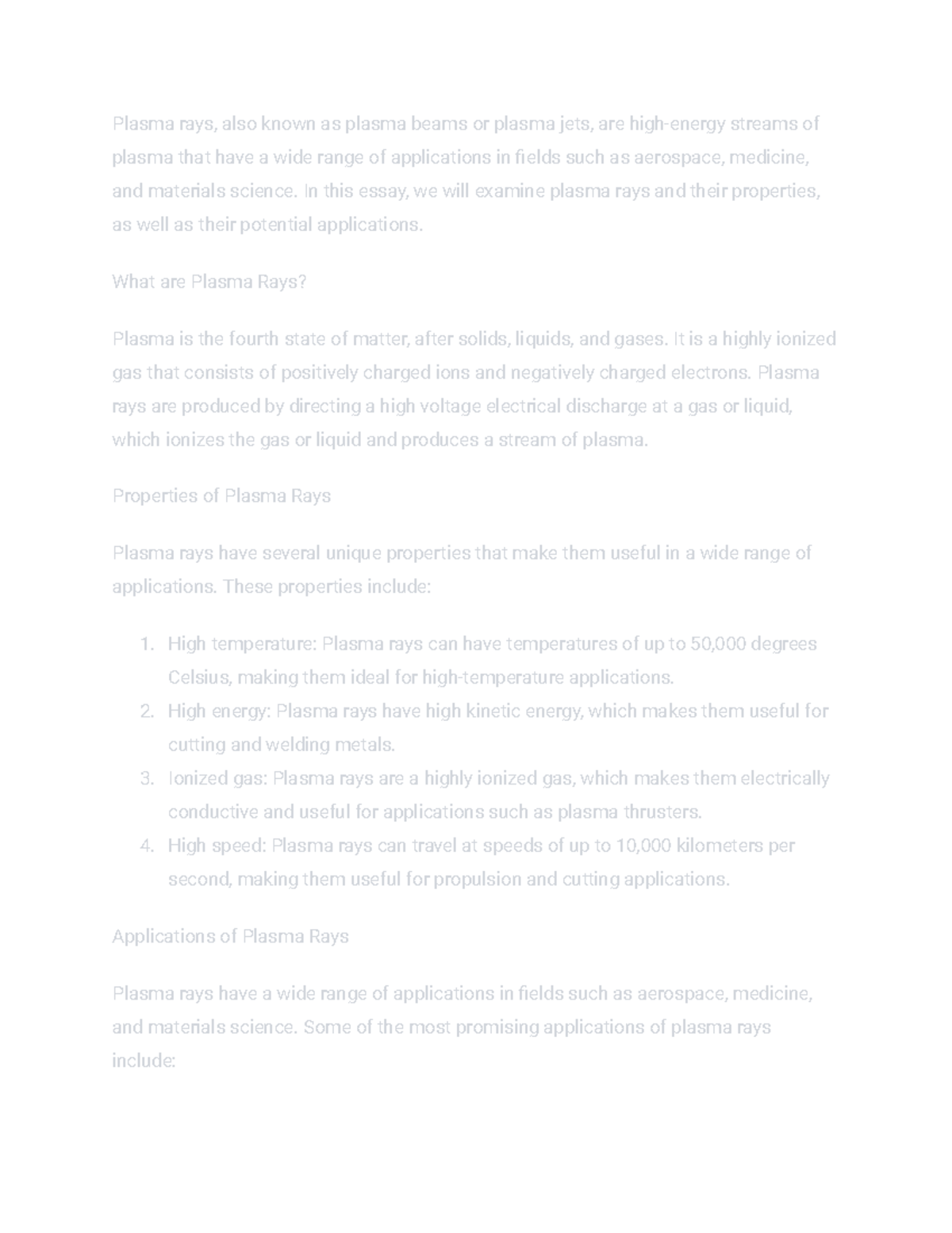 Studoc-2 - Class notes - Plasma rays, also known as plasma beams or ... Studoc-2 - Class notes - Plasma rays, also known as plasma beams or ...