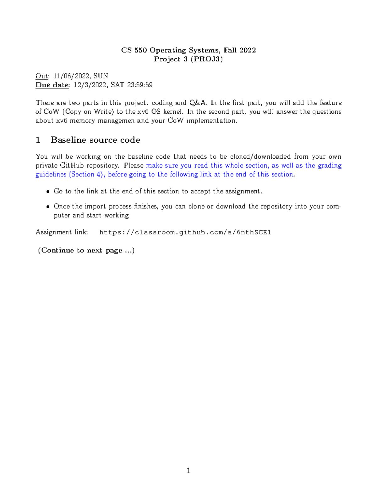 Cs550 22f Proj3 Project 3 Of Operating System By Professor Yifan Zhang Based On Implementing