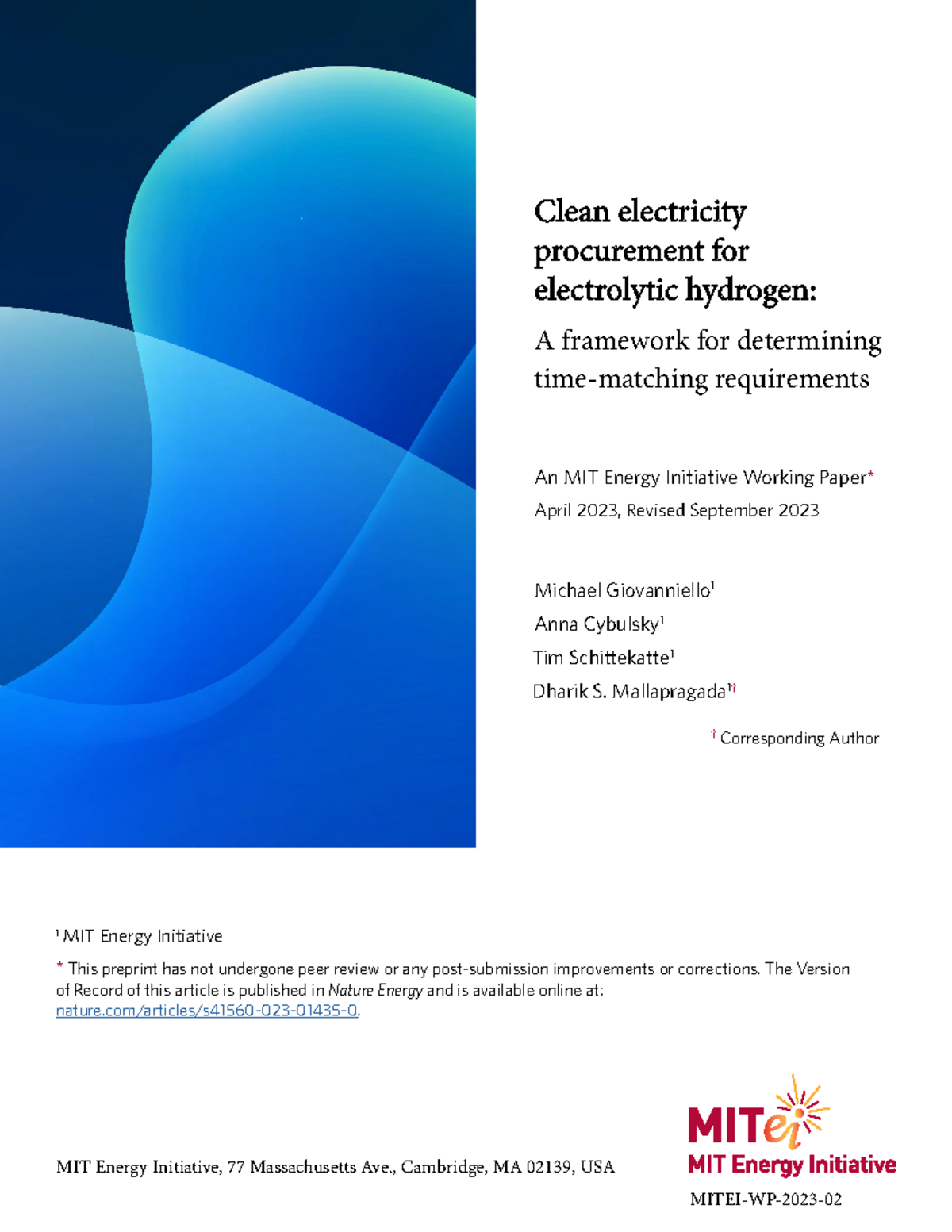 NE Revised Paper September 2023 124 - Clean electricityClean ...