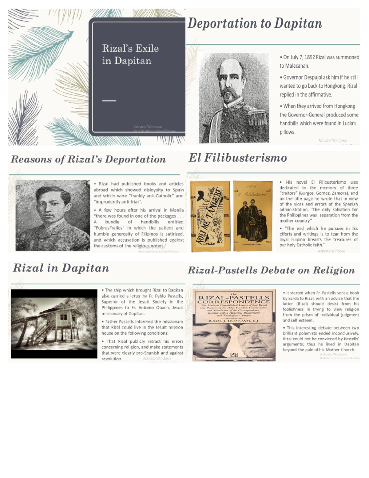 Rizals Exile IN Dapitan AND Rizals Execution - Life and Works of Rizal ...