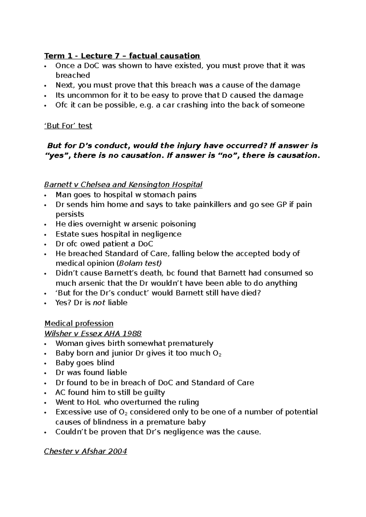Factual Causation Lecture Notes Term 1 Lecture 7 Term 1 Lecture 7 Factual Causation