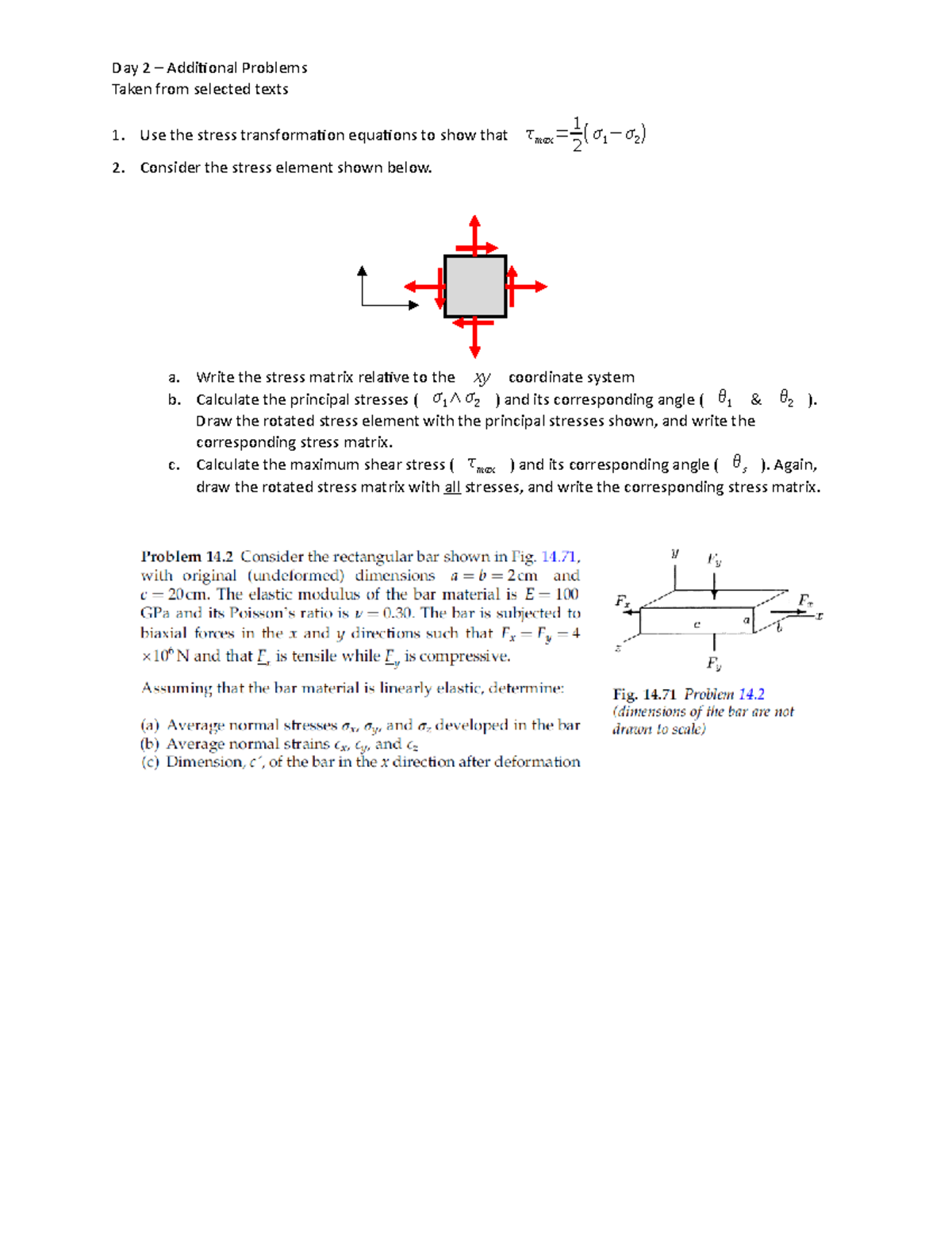 Additional Problems - Day 3 - Day 2 – Additional Problems Taken from ...