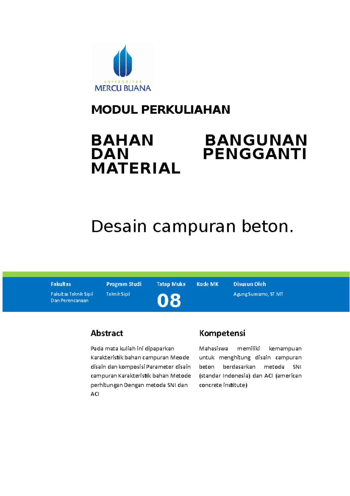 Bahan Bangunan-Pertemuan 8 - MODUL PERKULIAHAN BAHAN BANGUNAN DAN ...