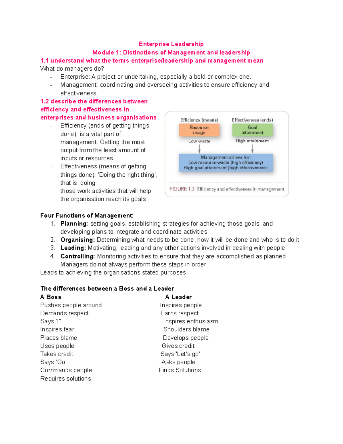 Enterprise Leadership - Enterprise Leadership Module 1: Distinctions of ...