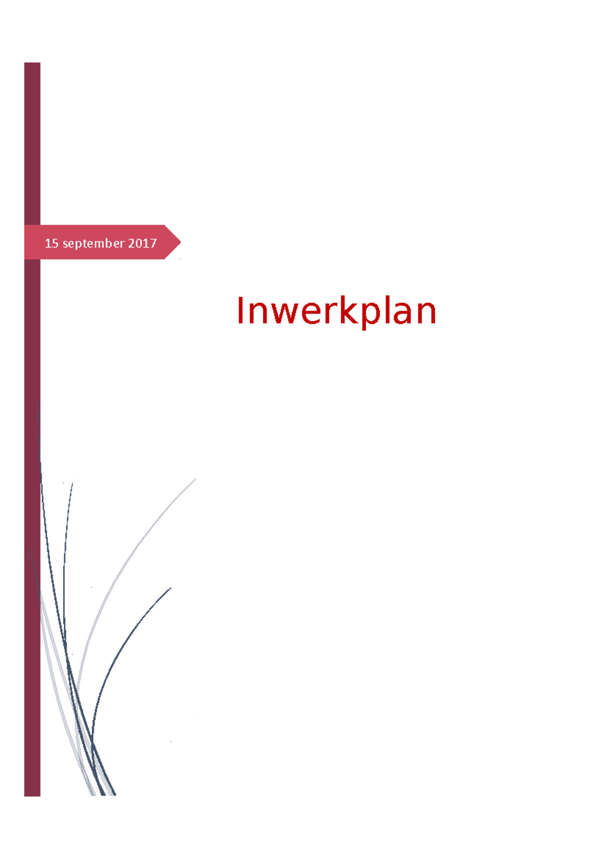 Inwerkplan Juridisch Loket - 15 september 2017 Inwerkplan Afdeling ...