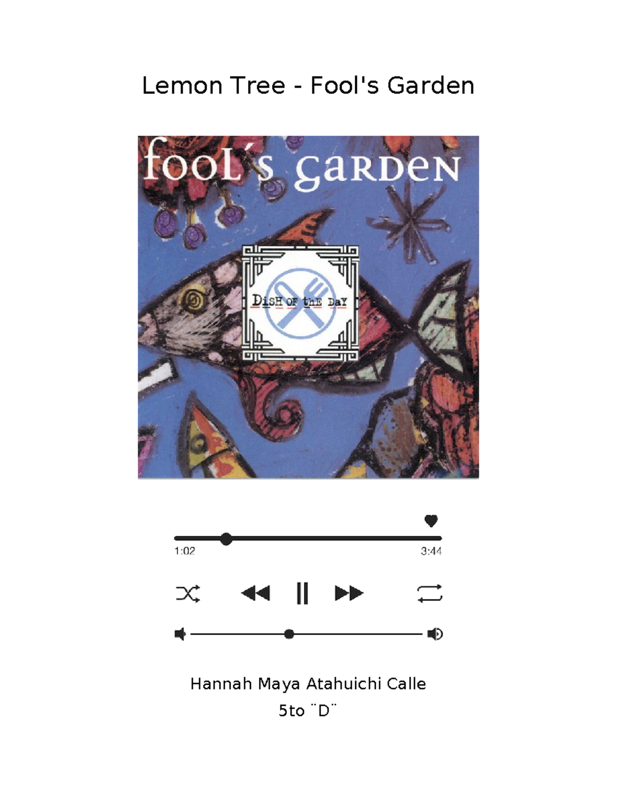 Árbol DE Limón - HHHH - Lemon Tree - Fool's Garden Hannah Maya ...