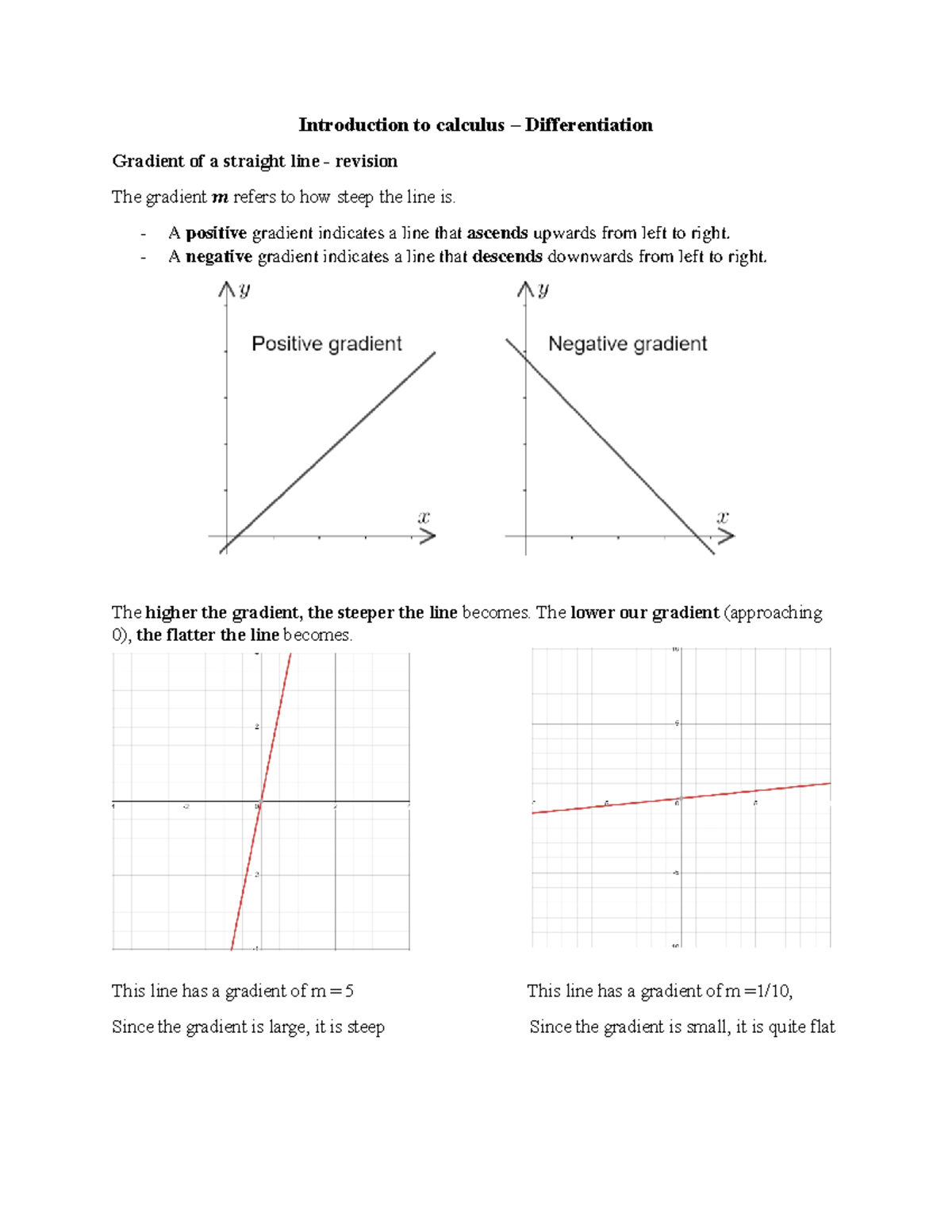 Introduction to differentiation - Introduction to calculus ...