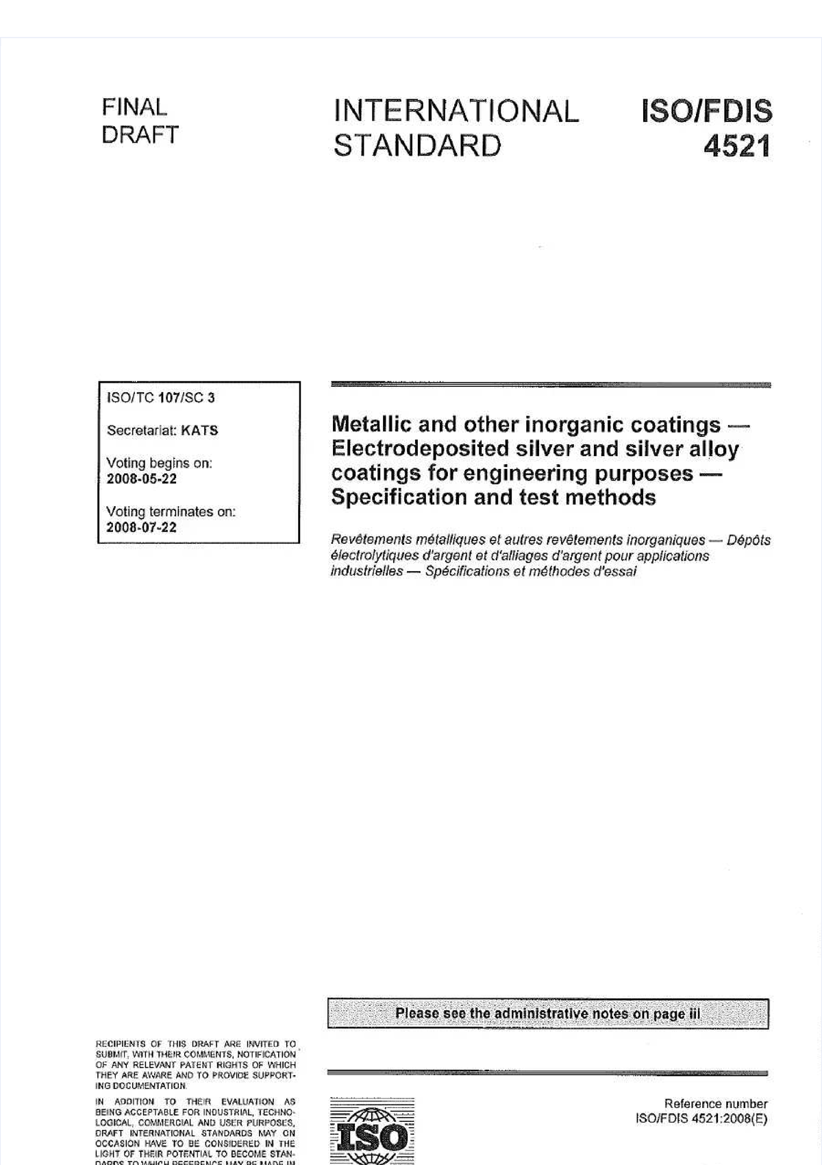 Pdf-iso-4521-prata compress - Quimica - Studocu