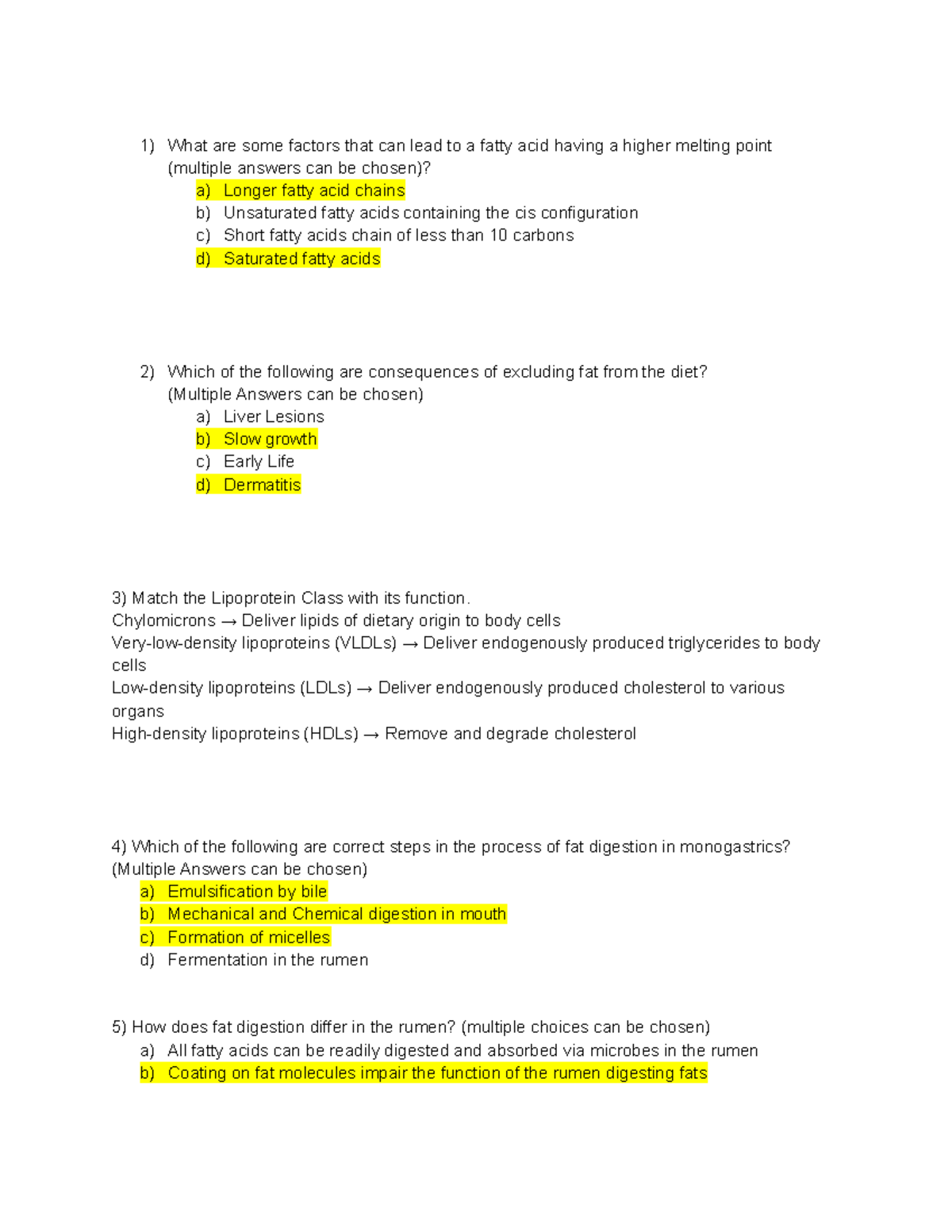 lipid activity questions - What are some factors that can lead to a ...