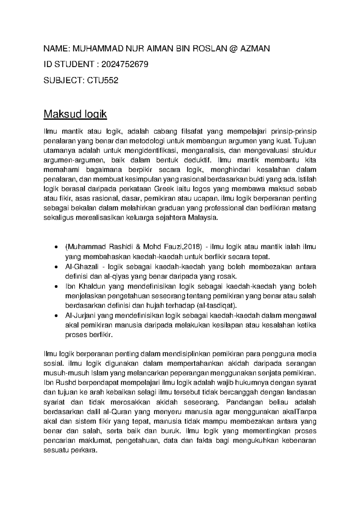 topic 2 ctu552 ringkasan - NAME: MUHAMMAD NUR AIMAN BIN ROSLAN @ AZMAN ...