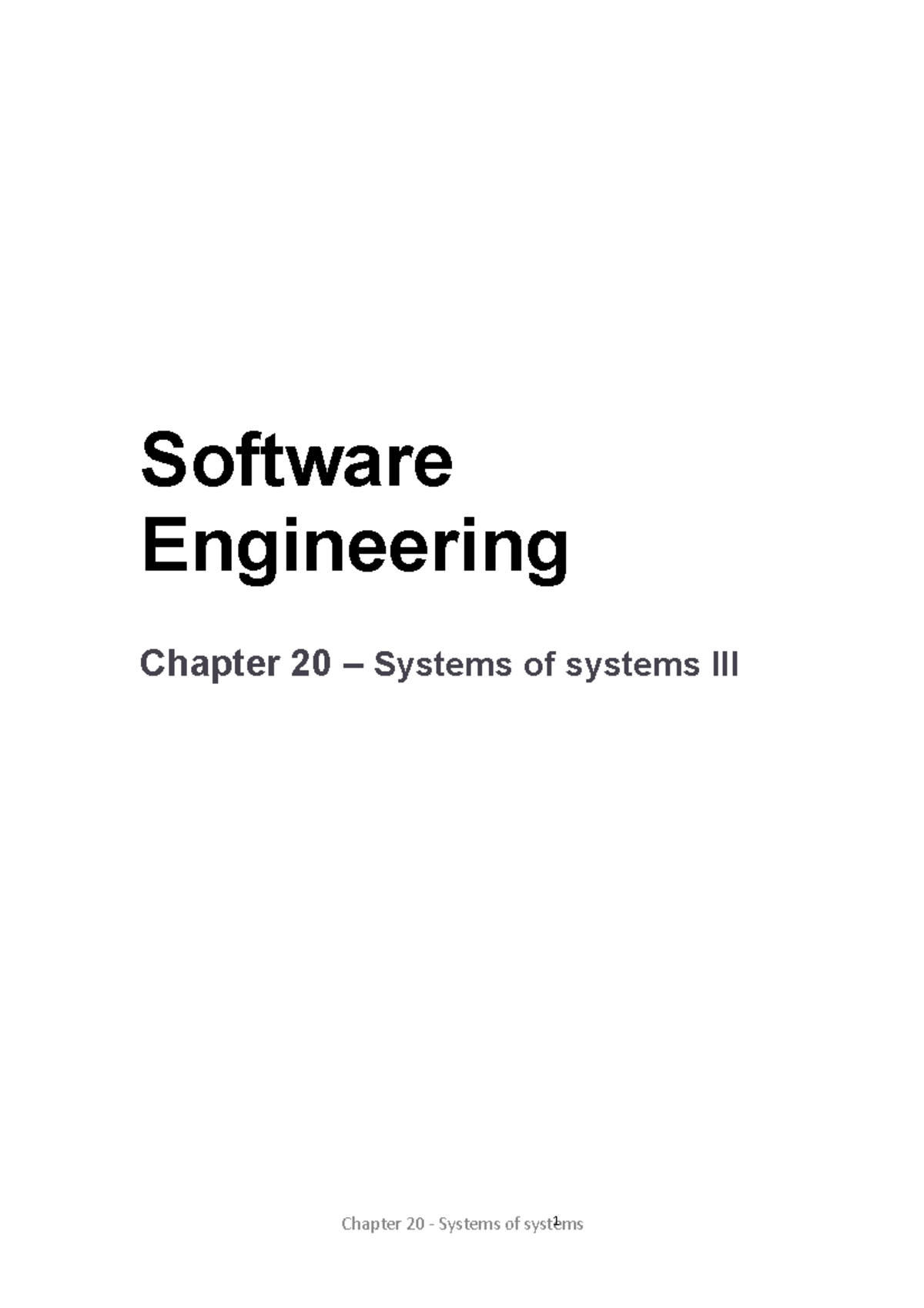 Software Engineering Ch20 Systems Of Systems Lecture 3 Software Engineering Chapter 20