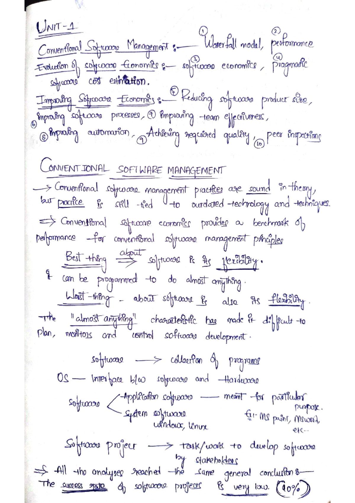 SPM unit1 - Software project management - 1 2 Conventional Software ...