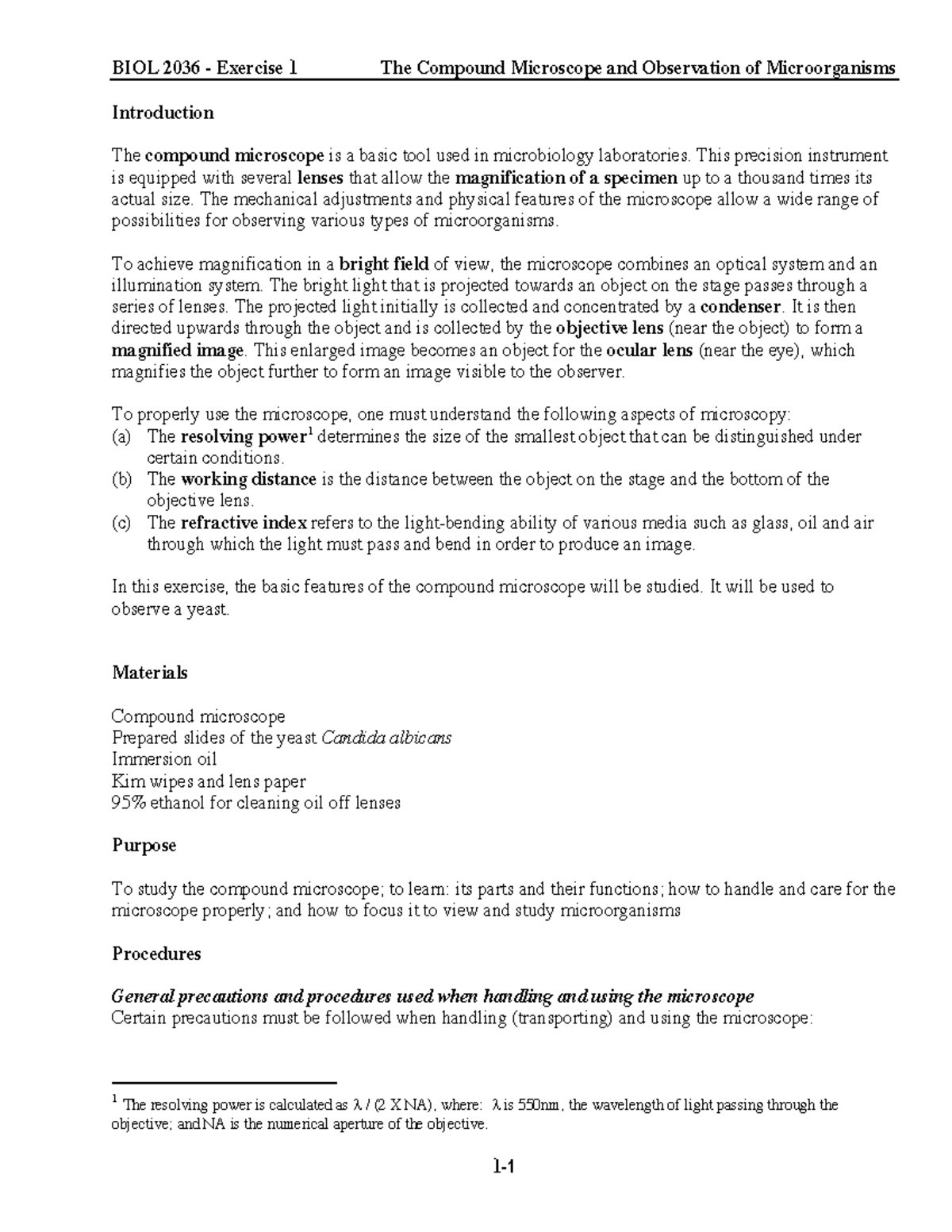 Ex01Microscope - Compound microscope - Introduction The compound ...