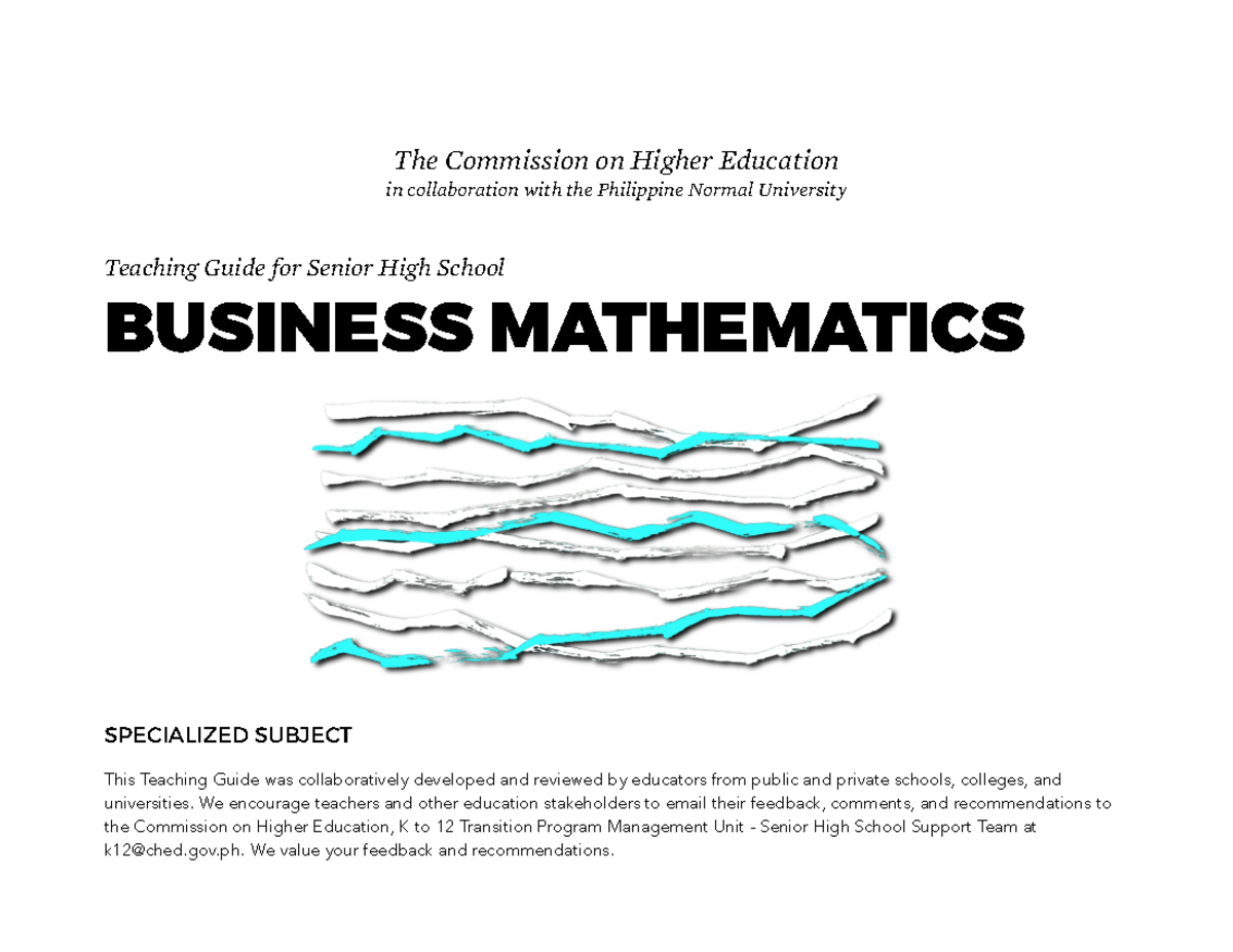 Business Mathematics, ABM major subject - ####### Teaching Guide for ...