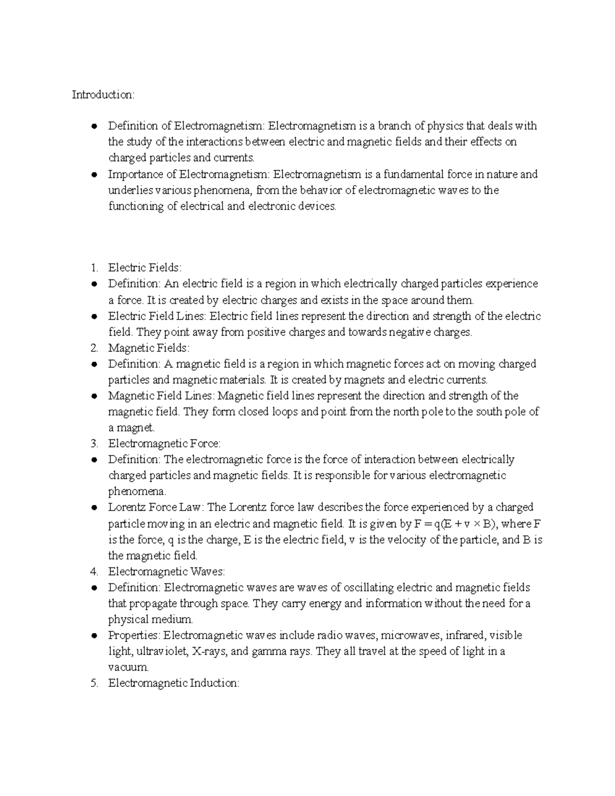 Electromagnetism - Importance of Electromagnetism: Electromagnetism is ...