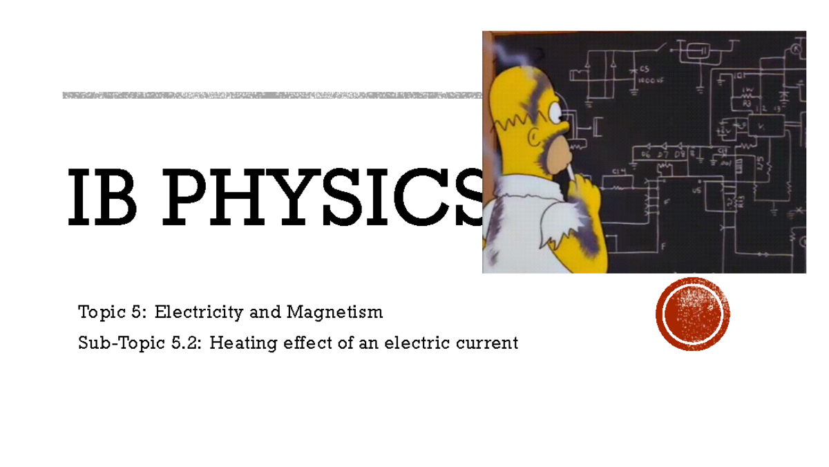 Current and electricity lesson 1 class notes - IB PHYSICS 12 Topic 5 ...