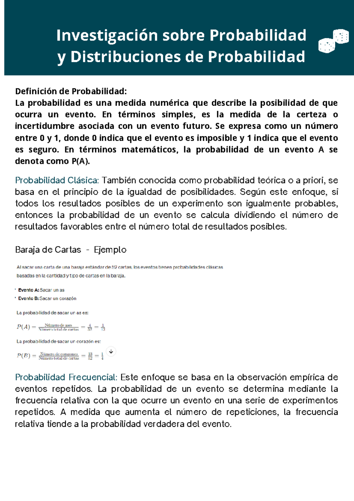 Investigacion Sobre LA Probailidad LMPS - Definición de Probabilidad ...