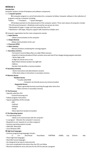 CC102-Chapter 1 Lecture Notes - Study Guide in (CC102 Fundamentals of ...