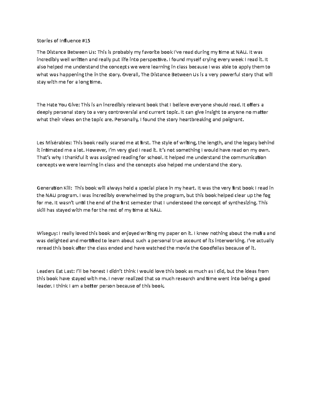 SI 15 - Stories of Influence. - Stories of Influence # The Distance ...