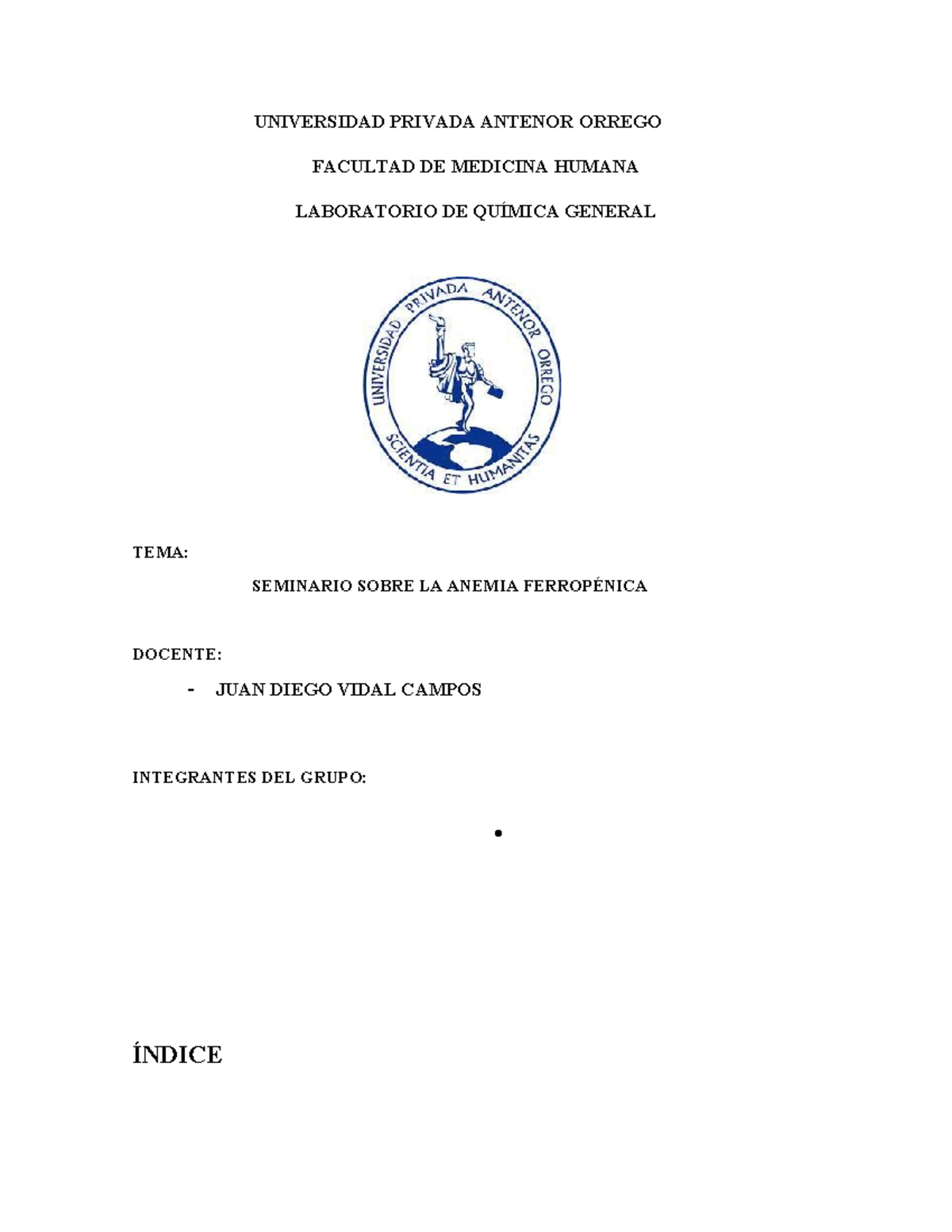 Seminario ccc - UNIVERSIDAD PRIVADA ANTENOR ORREGO FACULTAD DE MEDICINA ...