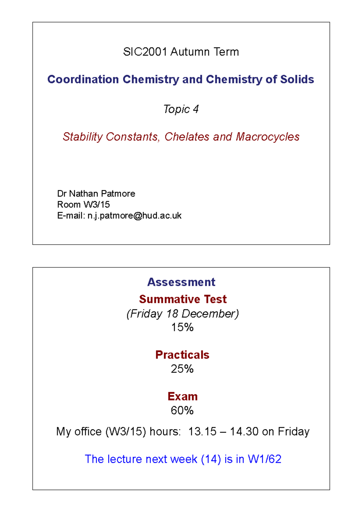 Topic 4 overheads - Nathan patmore 15/16 - SIC2001 Autumn Term ...