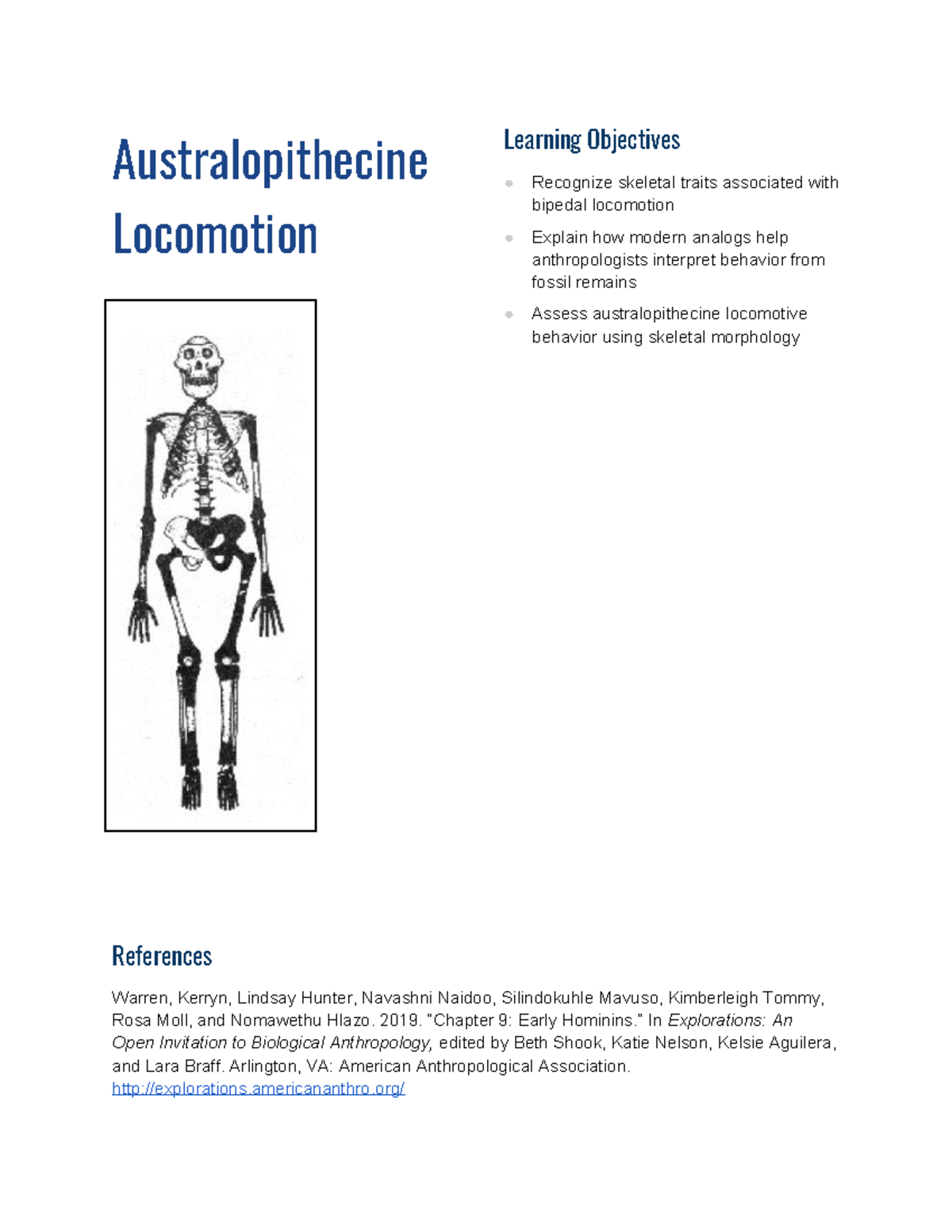 Ch 9 Australopithecine Locomotion - Australopithecine Locomotion ...