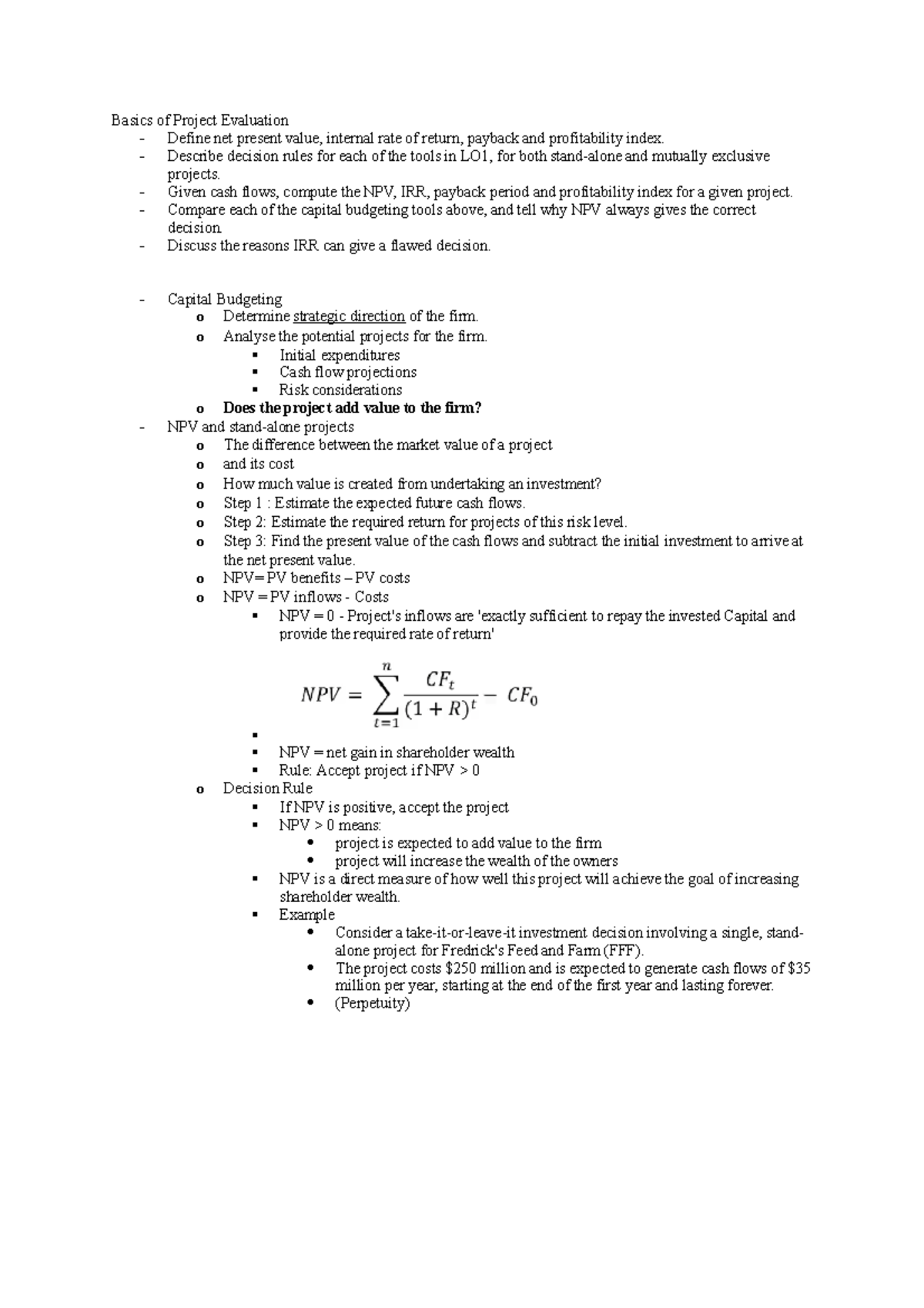 Topic 8 Basics of Project Evaluation - BUSANA7000 - Adelaide University ...