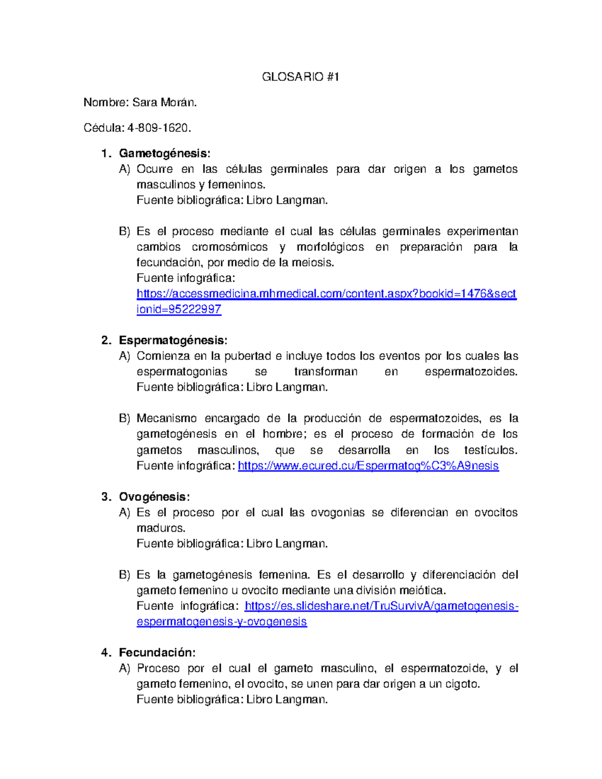 Glosario #1 - Definiciones de embriologia - Warning: TT: undefined function: 32 GLOSARIO Nombre ...