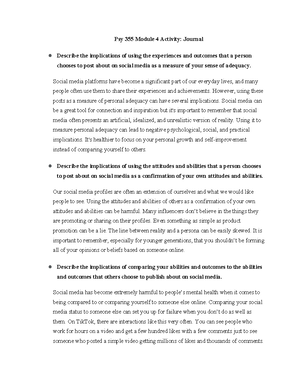 PSY355 Module 8 Journal - PSY355 Module 8 Journal Aloura Godwin ...